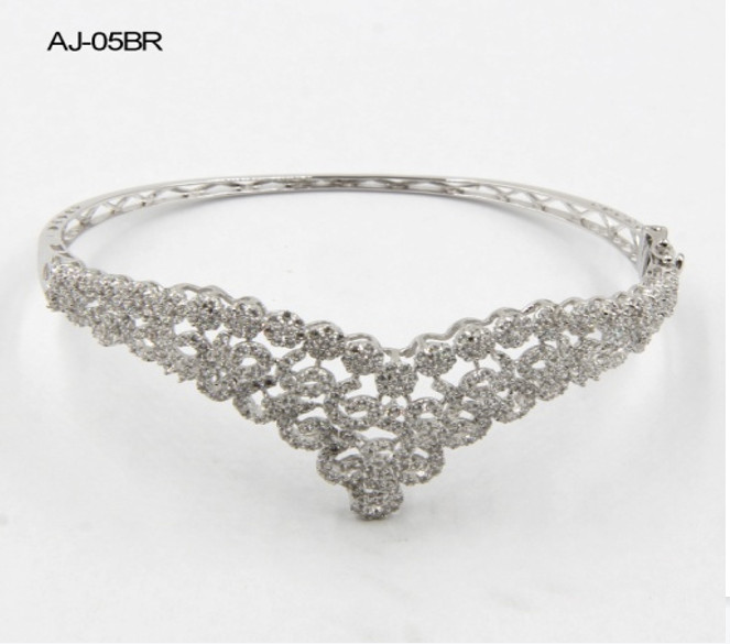9.57g 925 Sterling Silver Bangles Inverted Triangle Crown Bangle Bracelets